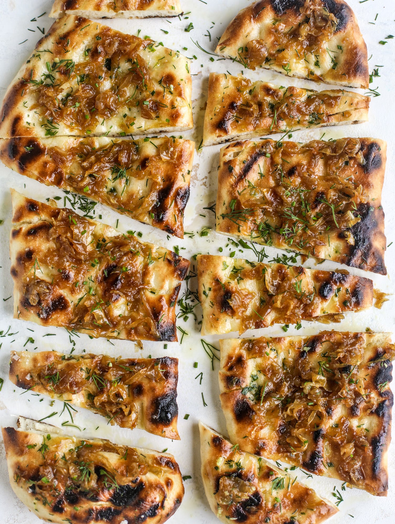 Grilled Focaccia Bread With Caramelized Onions And Garlic Butter Grilled Focaccia Bread With Caramelized Onions And Garlic Butter