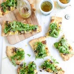 Short Rib Flatbread with Grilled Corn, Gruyere and Arugula