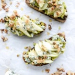 Autumn Avocado Toast with Gorgonzola, Pears, Toasted Walnuts and Honey