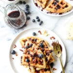 Crispy Bacon Waffles with Bourbon Butter and Blueberry Syrup. - How ...