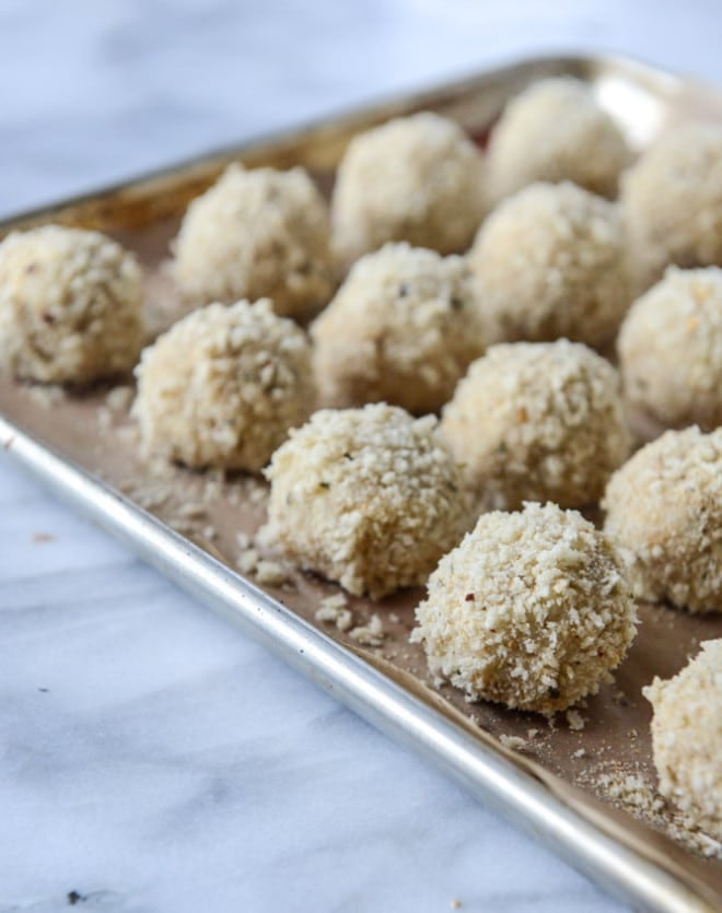 Fontina, Roasted Garlic and Goat Cheese Arancini. - How Sweet Eats