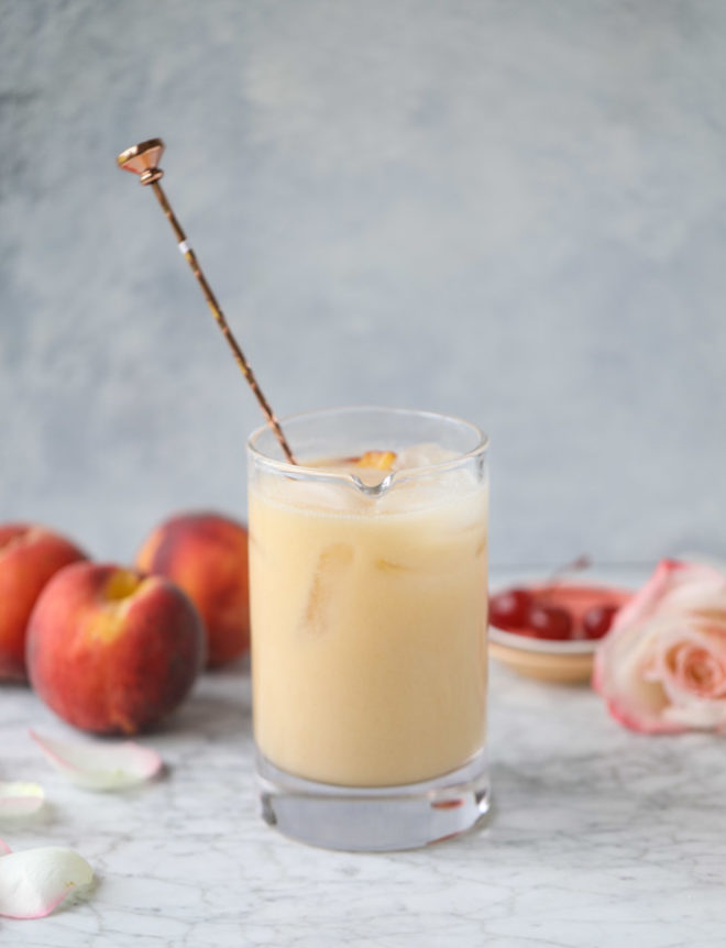 Peach Coladas - Iced Peach Colada Mocktails - Peach Colada