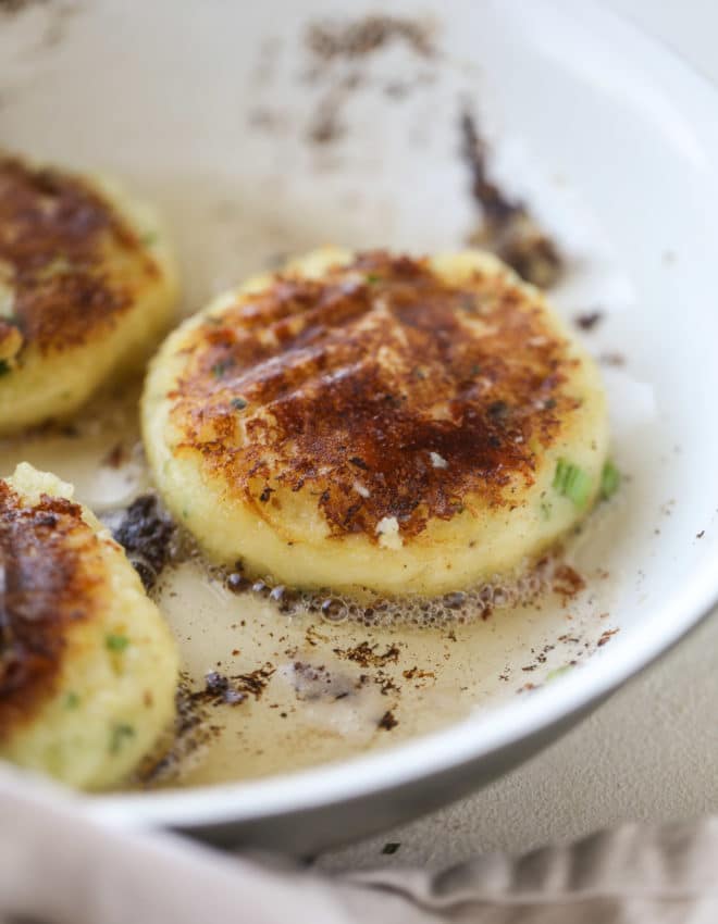 Loaded Mashed Potato Pancakes - Cheddar Mashed Potato Pancakes