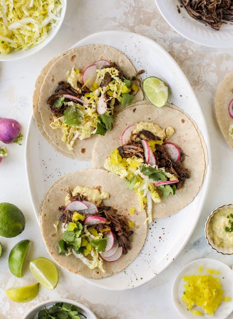 Short Rib Tacos - Smoky Short Rib Tacos with Pepper Mustard Slaw