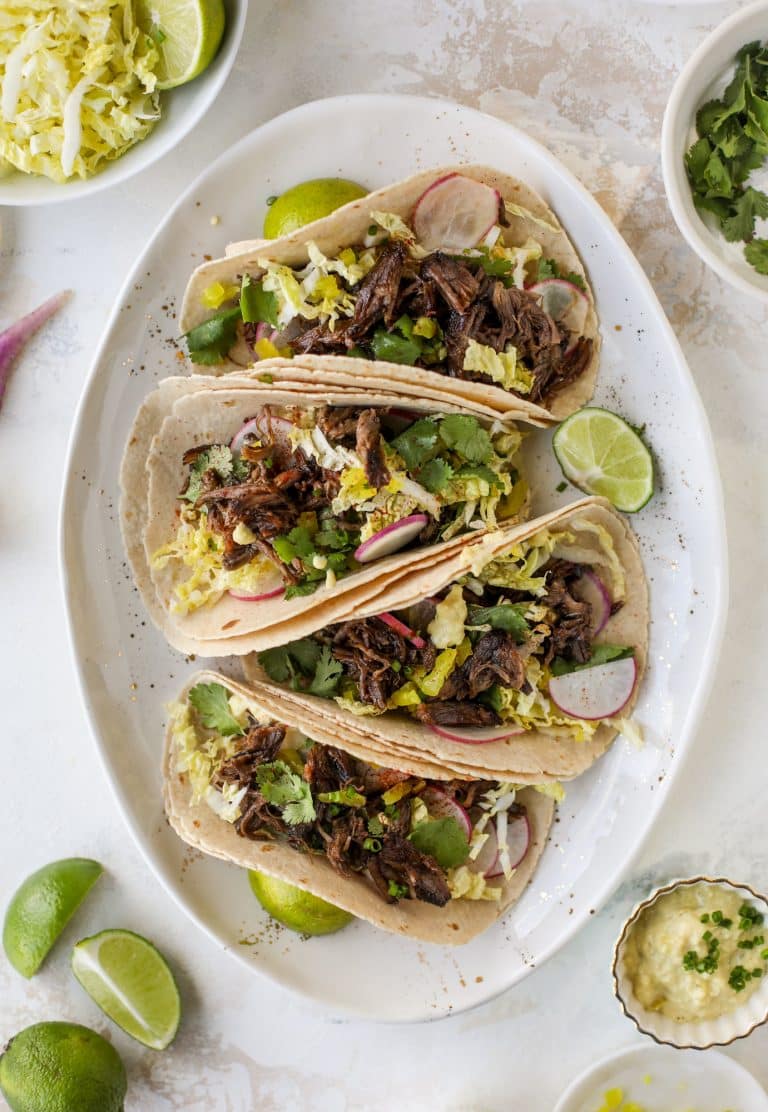 Short Rib Tacos - Smoky Short Rib Tacos with Pepper Mustard Slaw