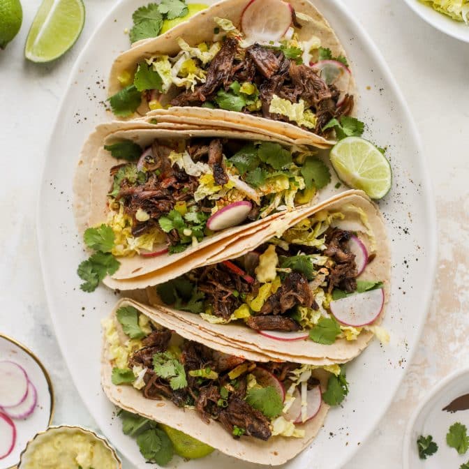 Short Rib Tacos - Smoky Short Rib Tacos with Pepper Mustard Slaw