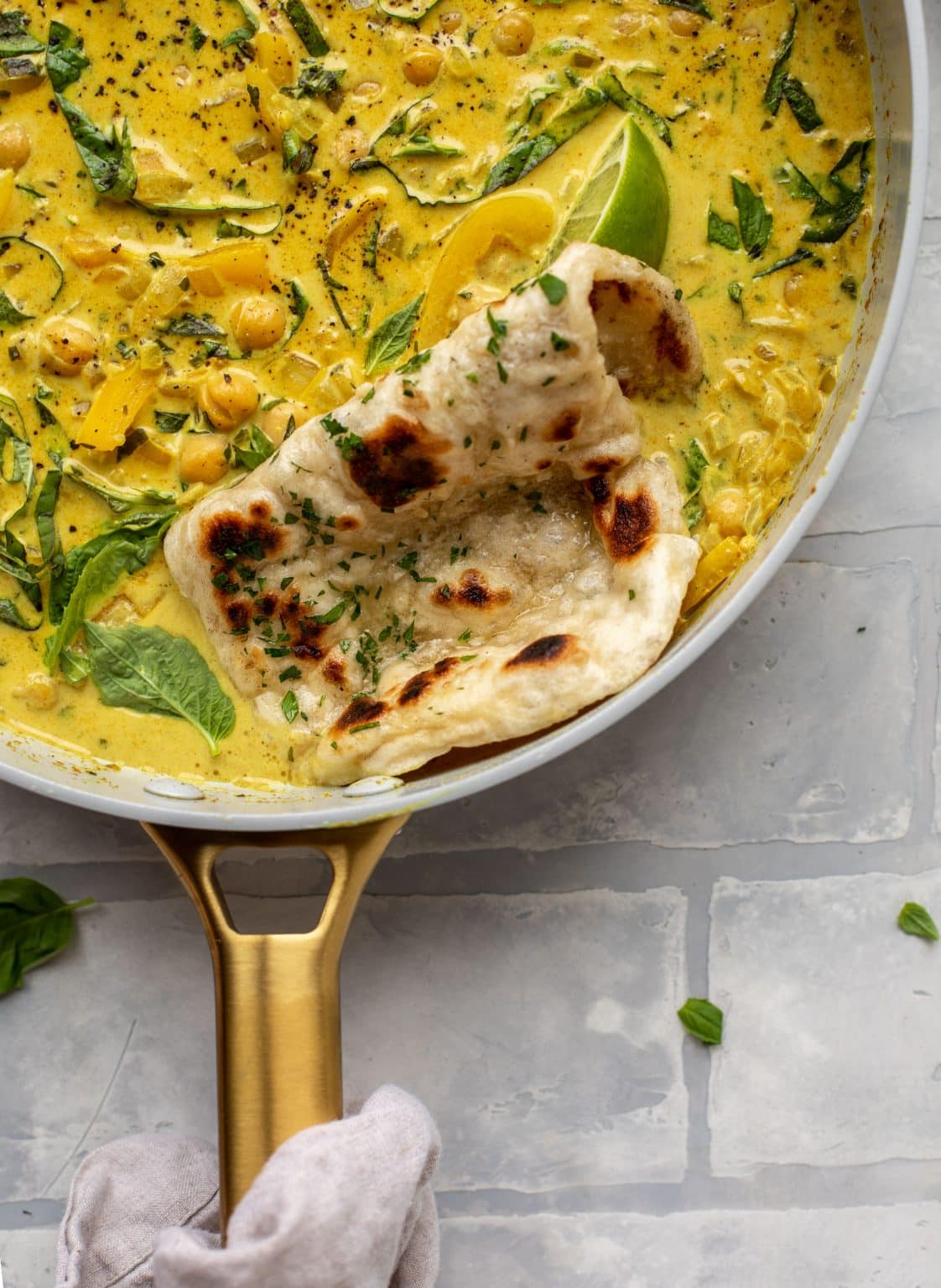 Basil Chickpea Curry - 20 Minute Basil Chickpea Coconut Curry Recipe