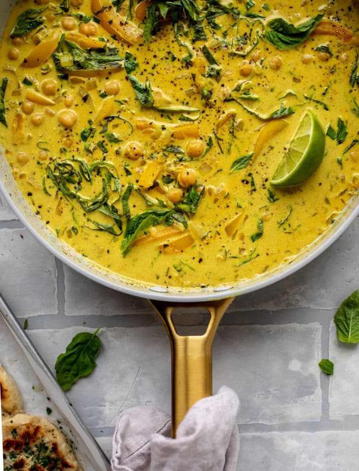 Basil Chickpea Curry - 20 Minute Basil Chickpea Coconut Curry Recipe