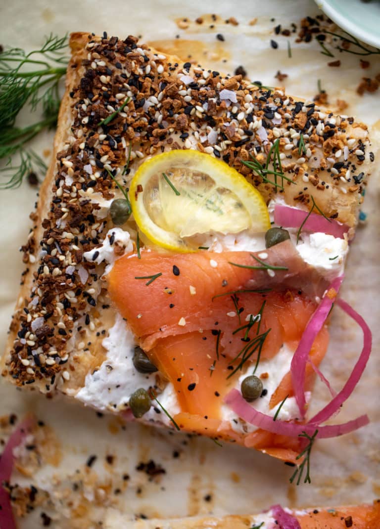Smoked Salmon Tart - Everything Smoked Salmon Puff Pastry