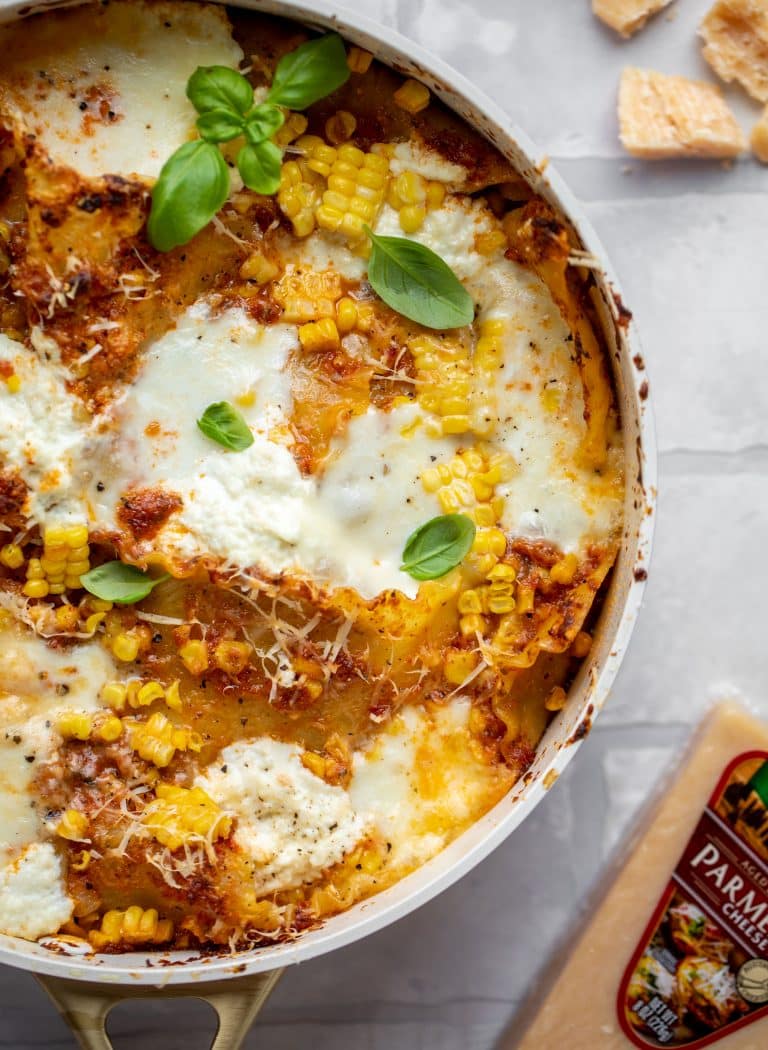 Summer Skillet Lasagna - Sun Dried Tomato and Corn Skillet Lasagna