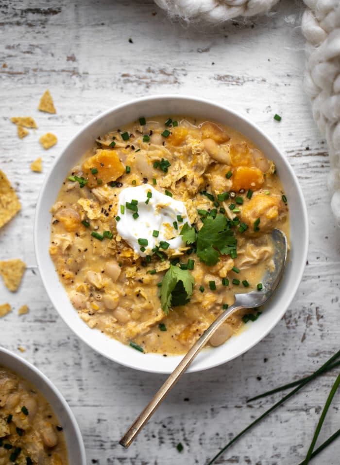 Butternut White Chicken Chili - White Chicken Chili with Butternut Squash