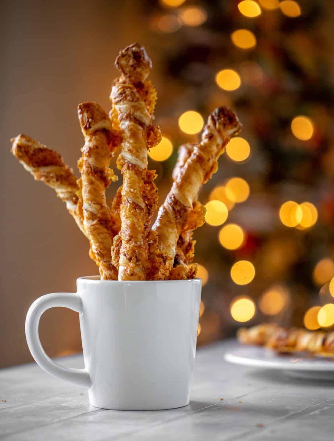 Smoky Cheddar Twists - Cheddar Puff Pastry Twists Recipe