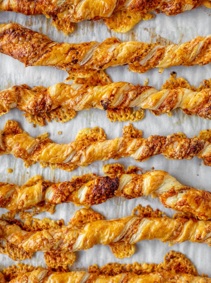 Smoky Cheddar Twists - Cheddar Puff Pastry Twists Recipe