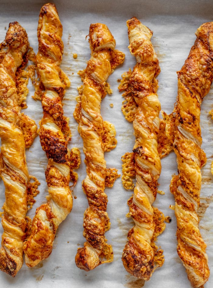 Smoky Cheddar Twists - Cheddar Puff Pastry Twists Recipe