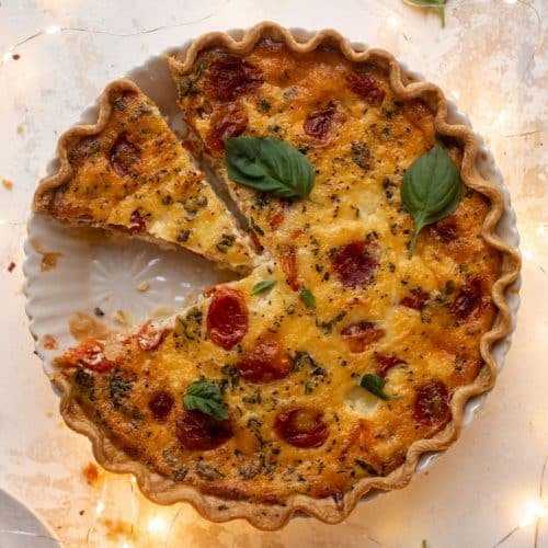 Caprese Quiche Recipe - Caprese Christmas Quiche Recipe