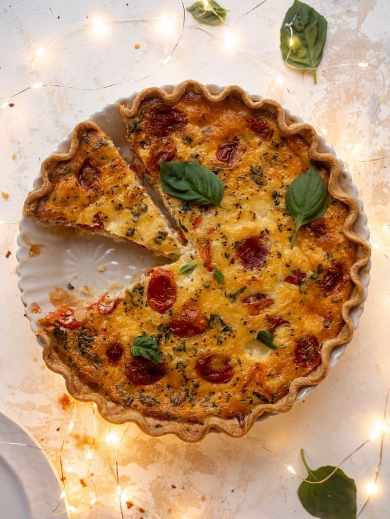 Caprese Quiche Recipe - Caprese Christmas Quiche Recipe