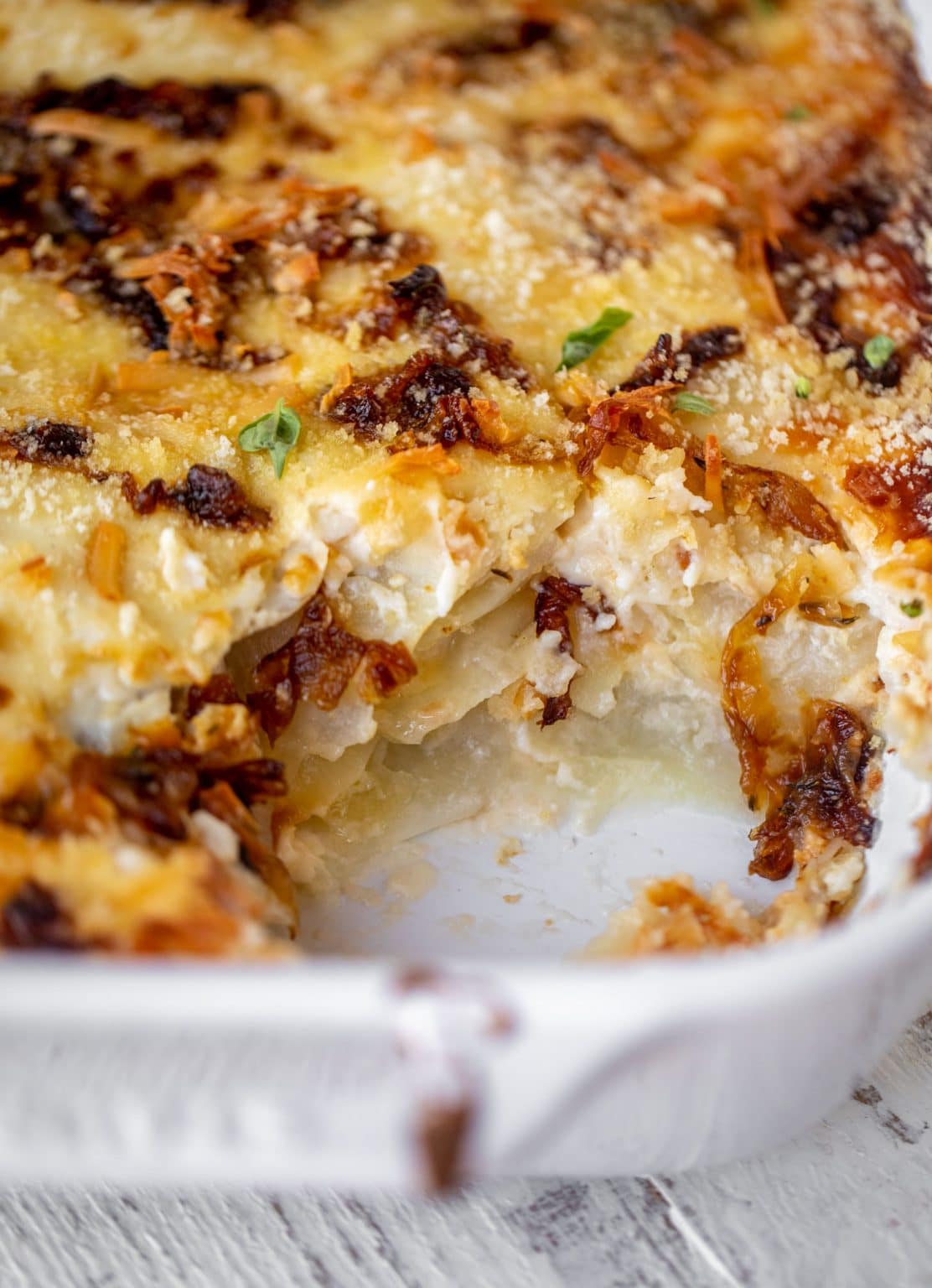 French Onion Scalloped Potatoes - Caramelized Onion Scalloped Potatoes