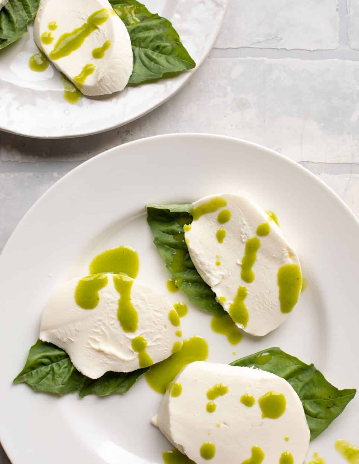 Stone Fruit Caprese - Stone Fruit Caprese with Basil Vinaigrette