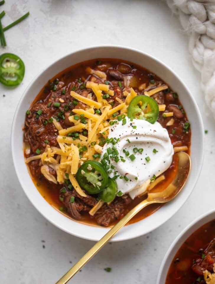Brisket Chili - Slow Cooker Fire Roasted Brisket Chili