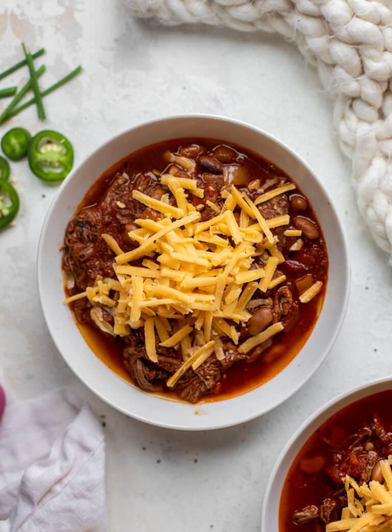 Brisket Chili - Slow Cooker Fire Roasted Brisket Chili