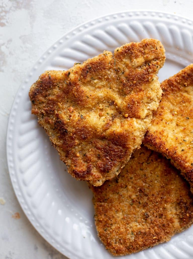 Pork Schnitzel with Gold BBQ Sauce & Brussels Slaw