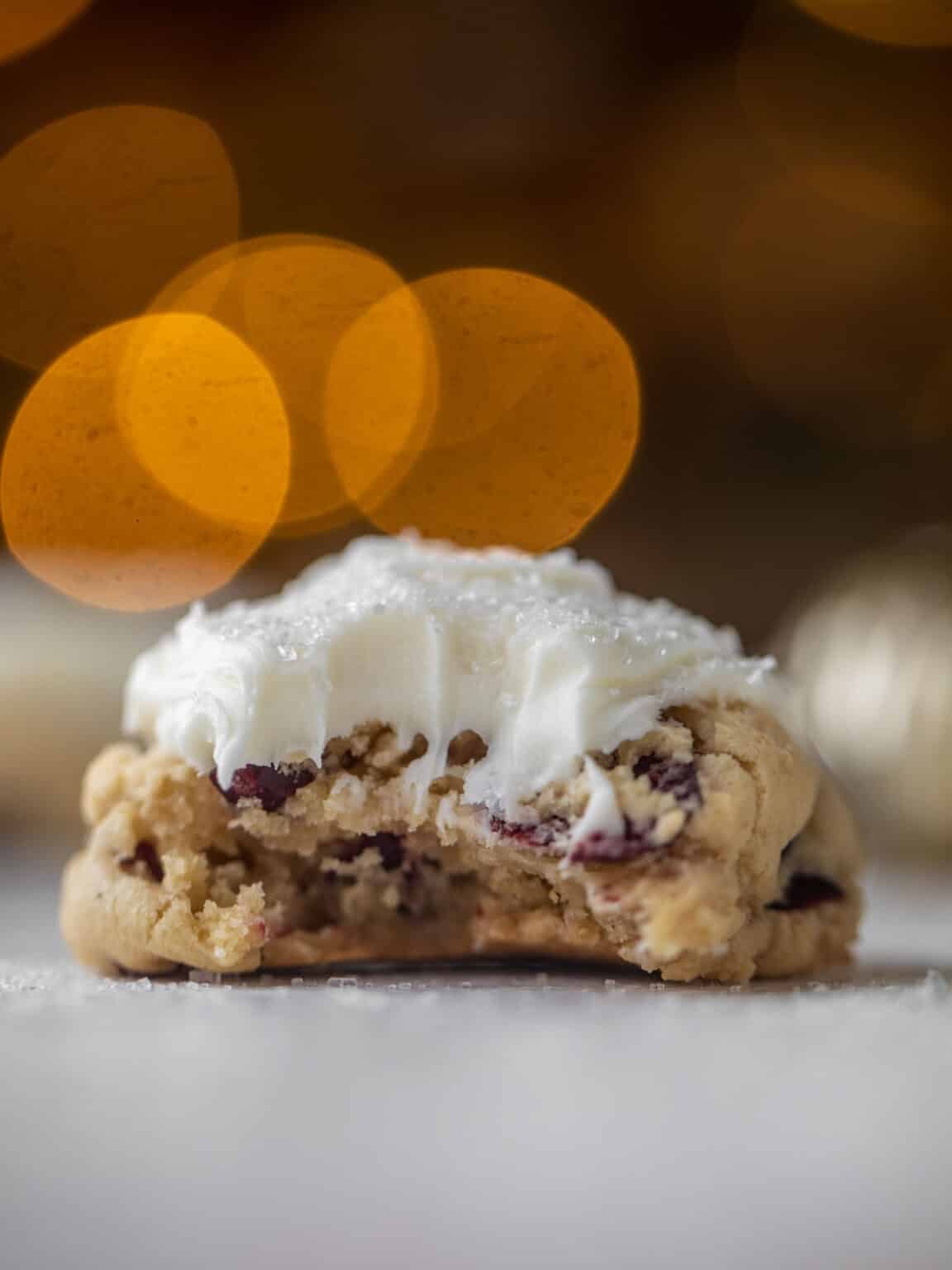 Cranberry Drop Cookies with Cream Cheese Frosting