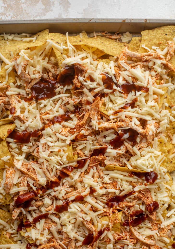 Chicken Sheet Pan Nachos - Chipotle Chicken Sheet Pan Nachos