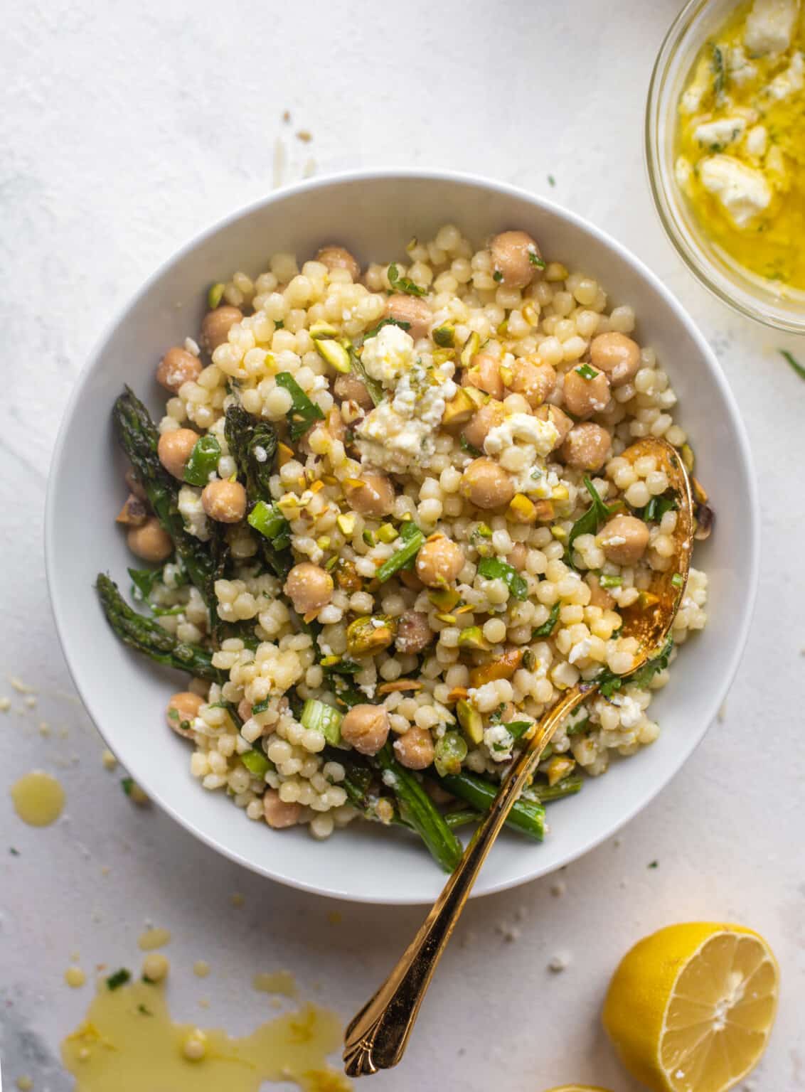 Spring Couscous Bowls with Lemon Feta Vinaigrette