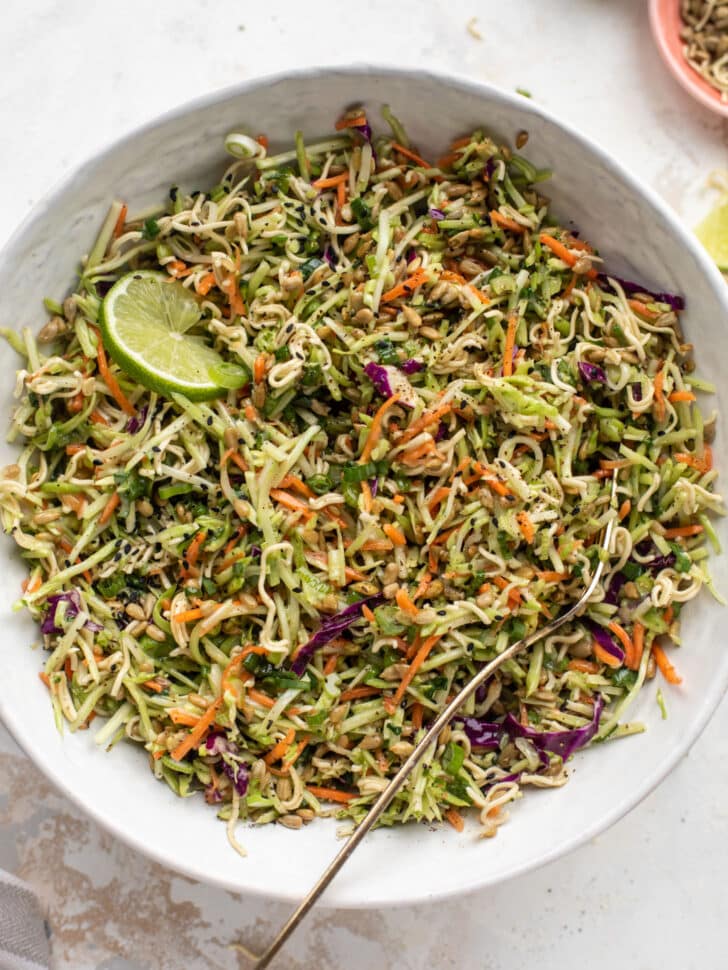 Broccoli Slaw with Ramen Noodles and Toasted Sesame Dressing