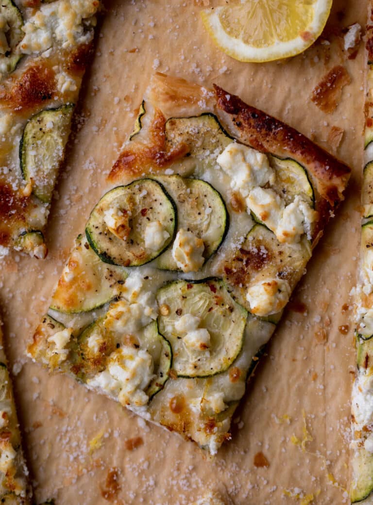 Zucchini Puff Pastry with Lemon & Goat Cheese