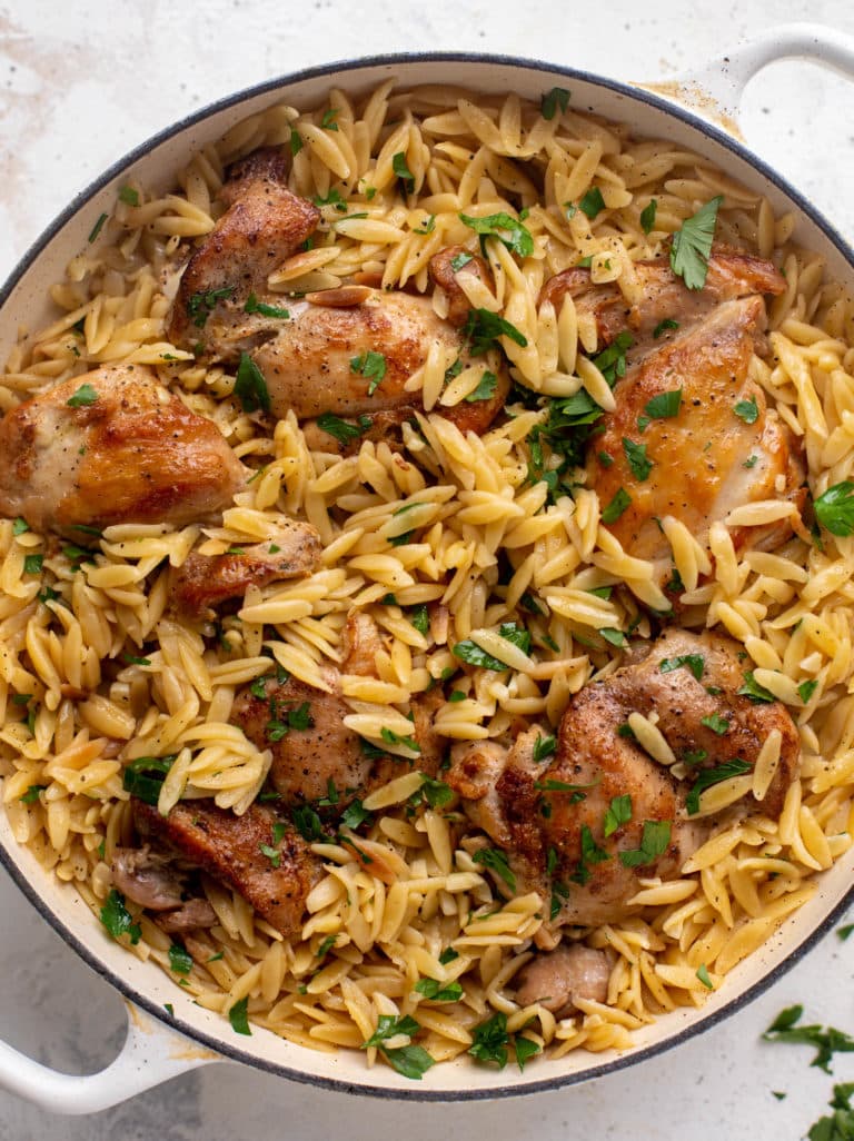Garlic Butter Chicken Orzo - One Pot Garlic Butter Chicken & Orzo