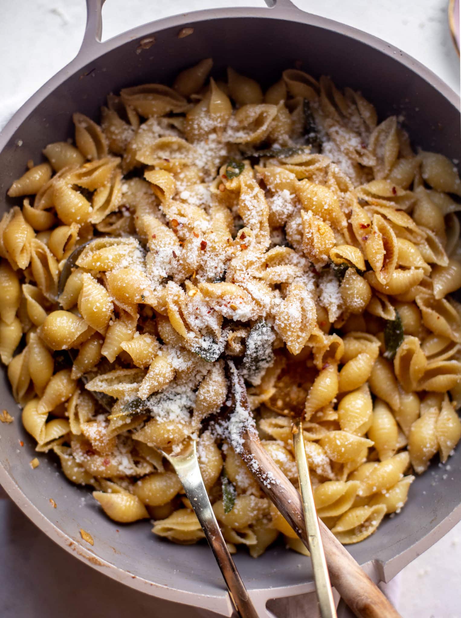 Spicy Brown Butter Pasta with Parmesan and Sage.