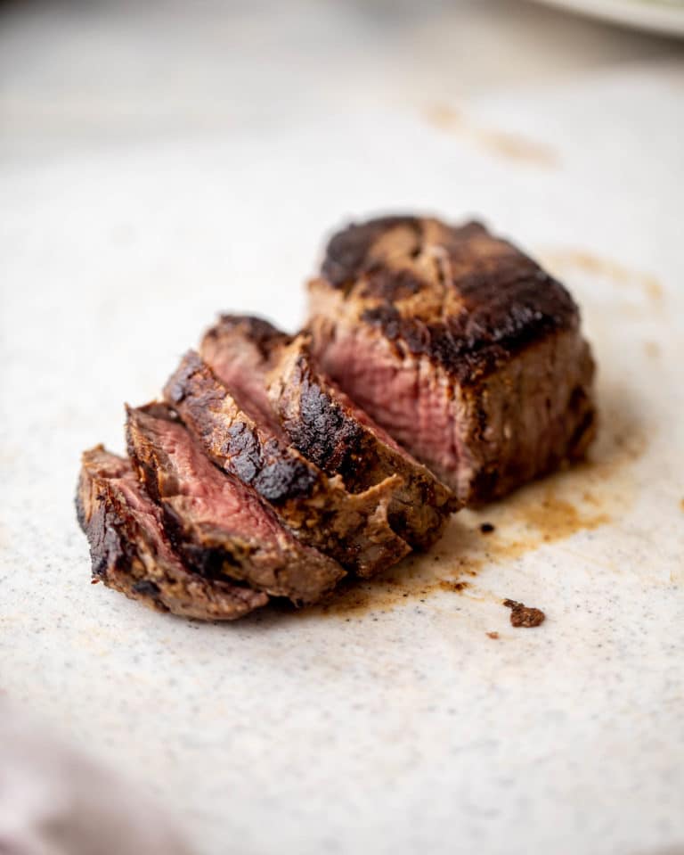 Dijon Crusted Filet Mignon with Asiago Asparagus