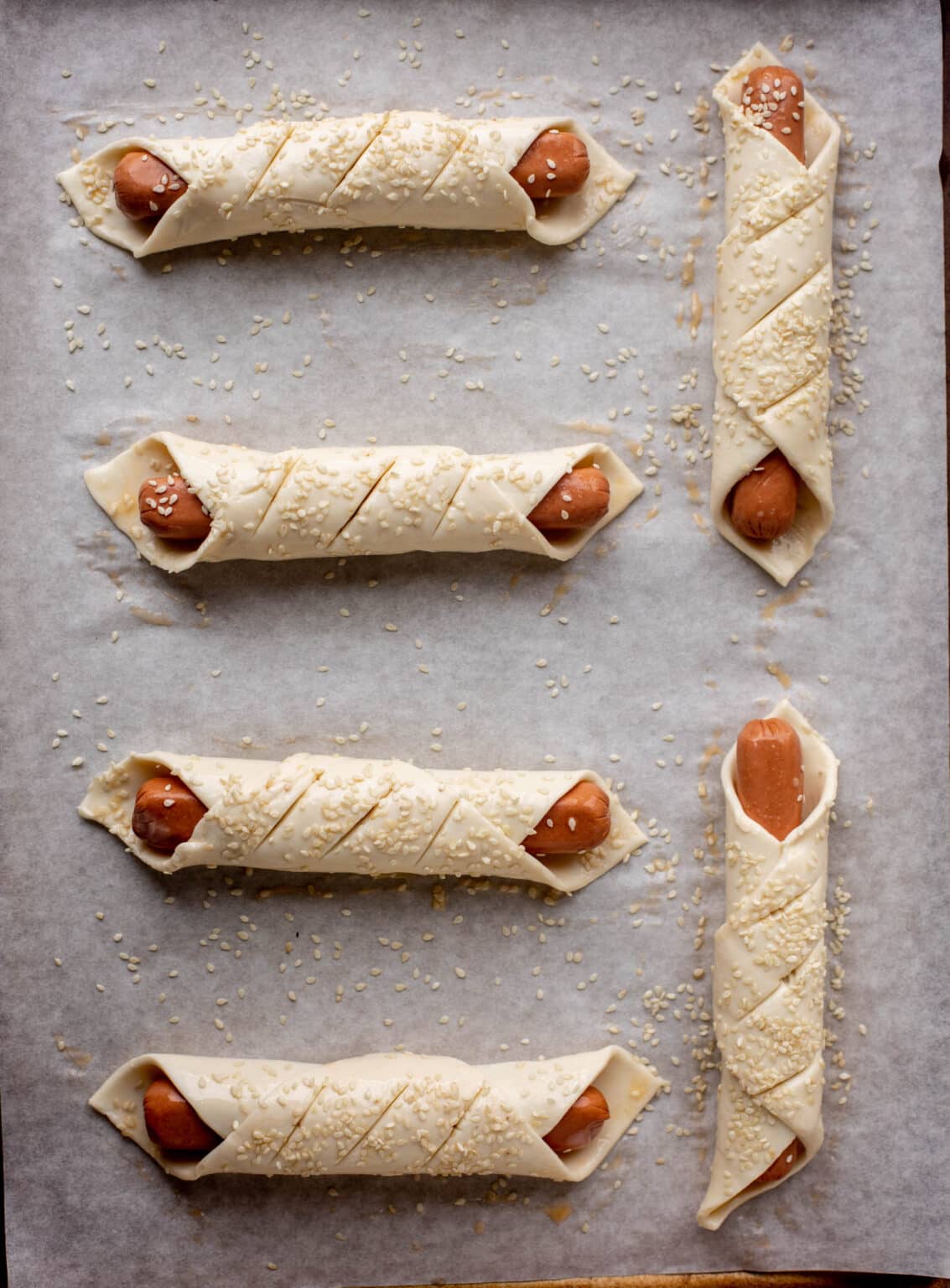 Puff Pastry Hot Dogs with Hot Honey Mustard