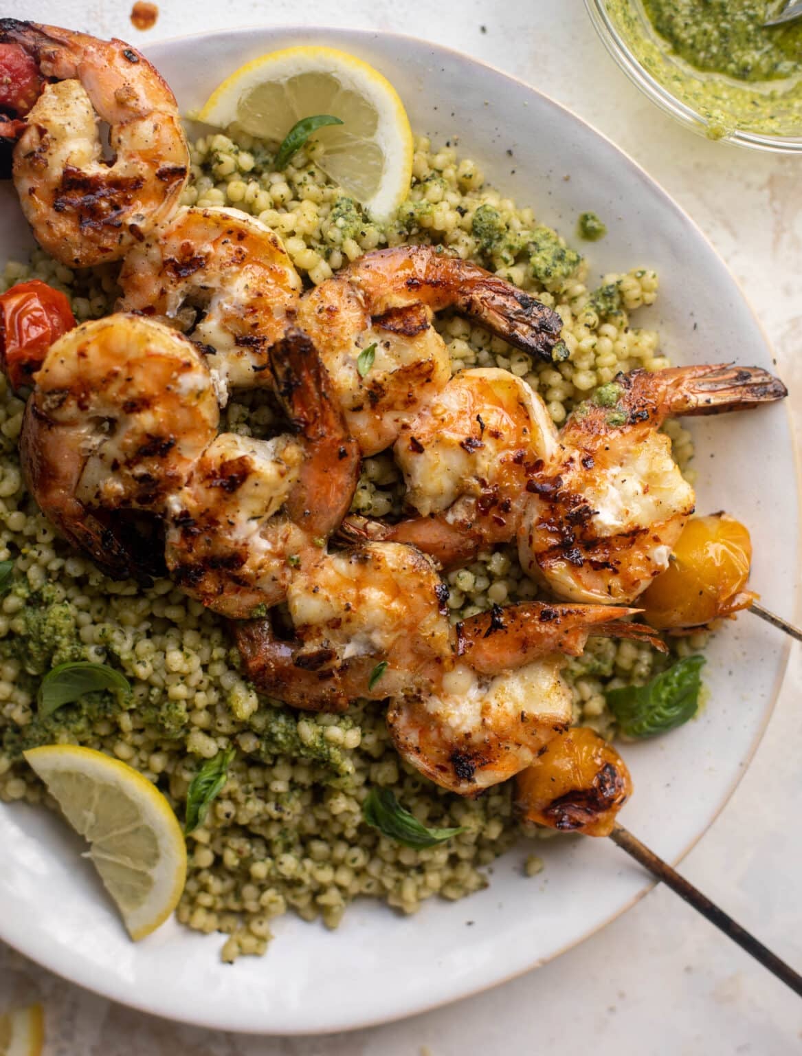 Grilled Shrimp Couscous - Pesto Couscous Recipe