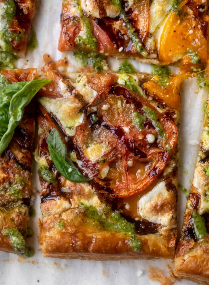 Caprese Puff Pastry - Pesto Caprese Puff Pastry Pizza