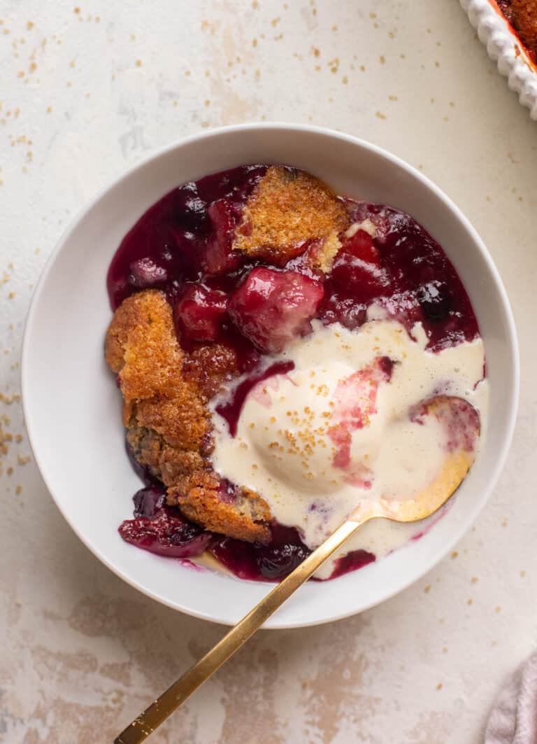 Summer Berry Cobbler - Double Berry Mascarpone Cobbler