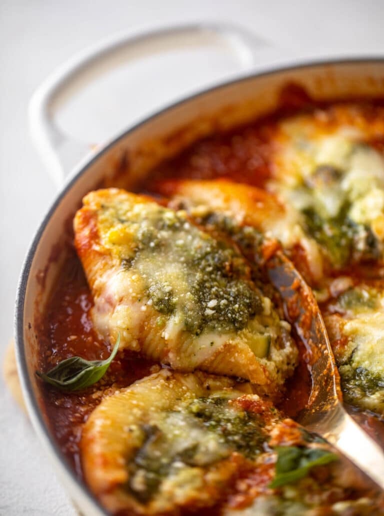 Summer Stuffed Shells with Corn and Zucchini