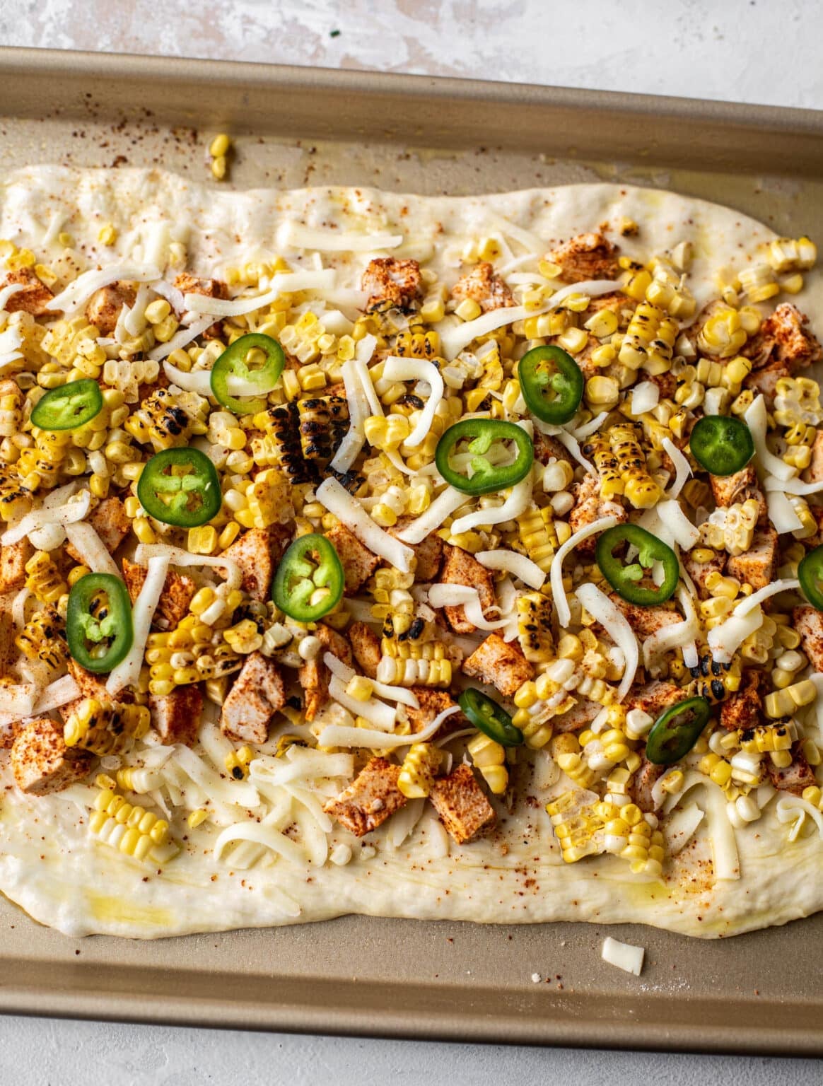 Street Corn Pizza with Chili Lime Chicken