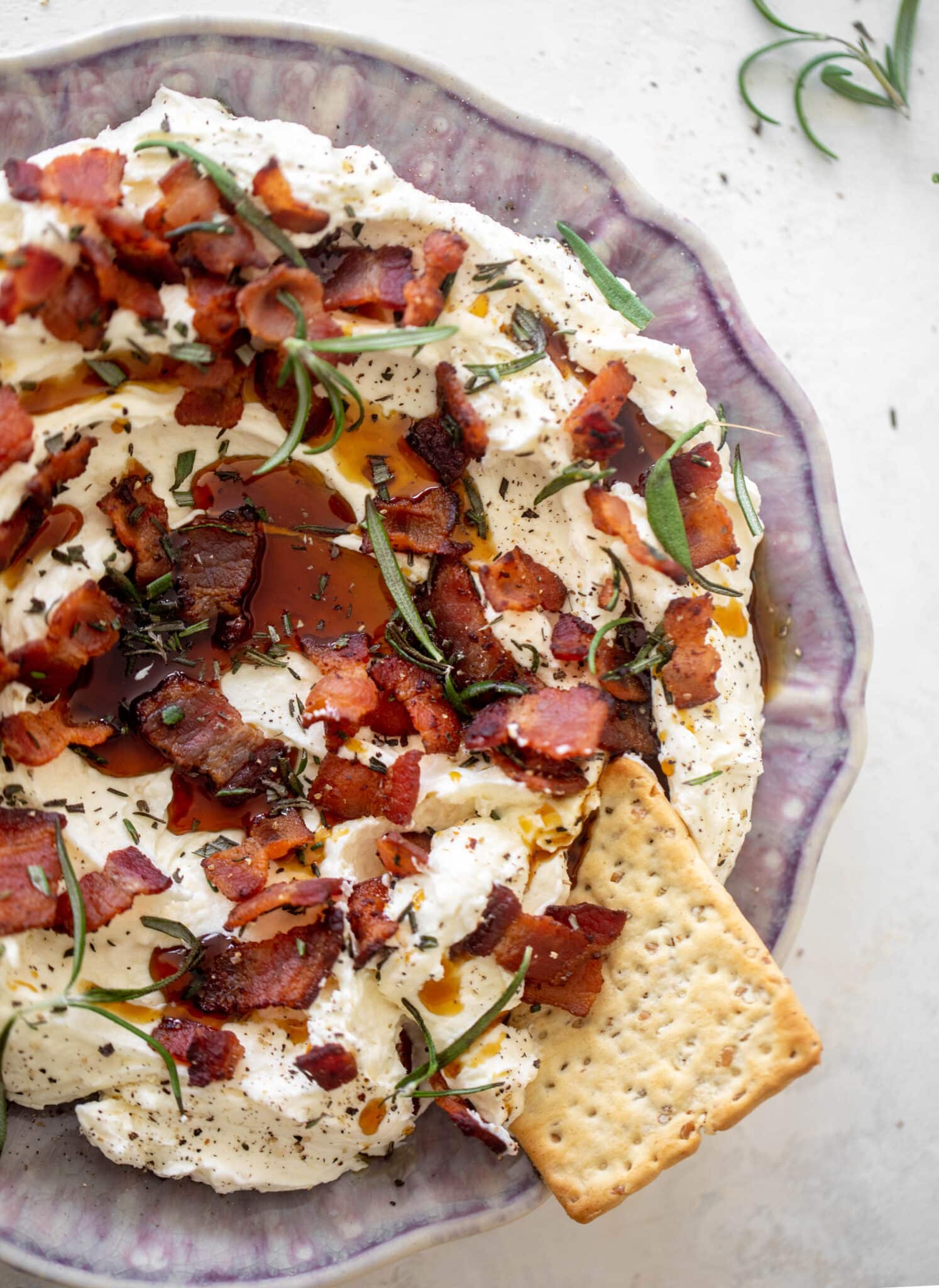 Whipped Brie with Maple Bacon and Rosemary