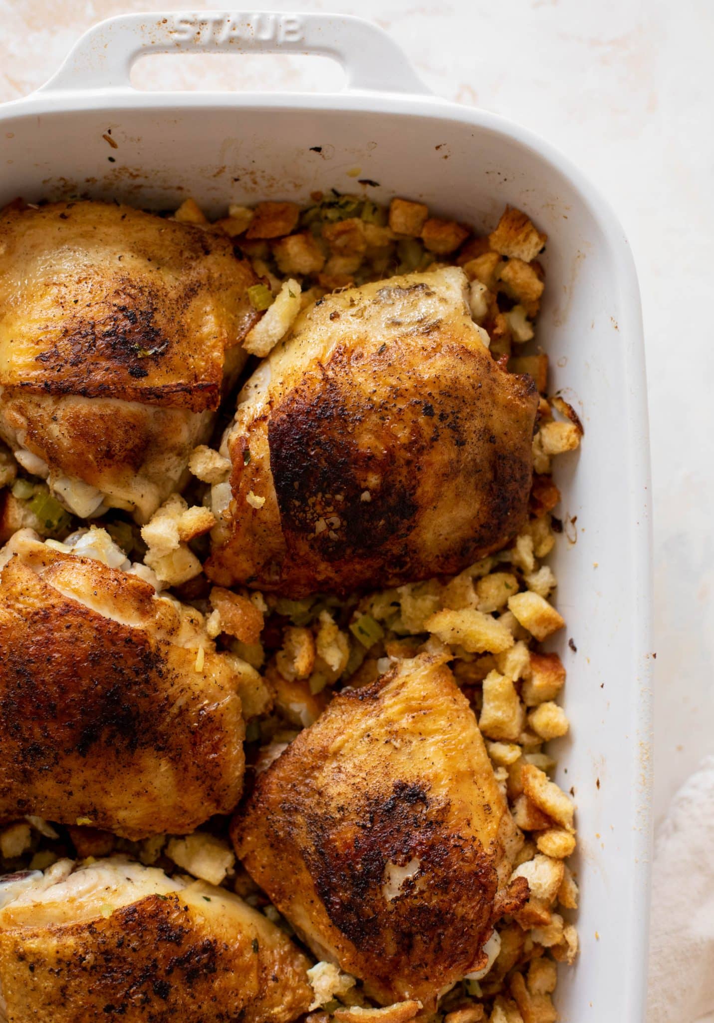 Thanksgiving Chicken and Stuffing Bake with Perfect Gravy