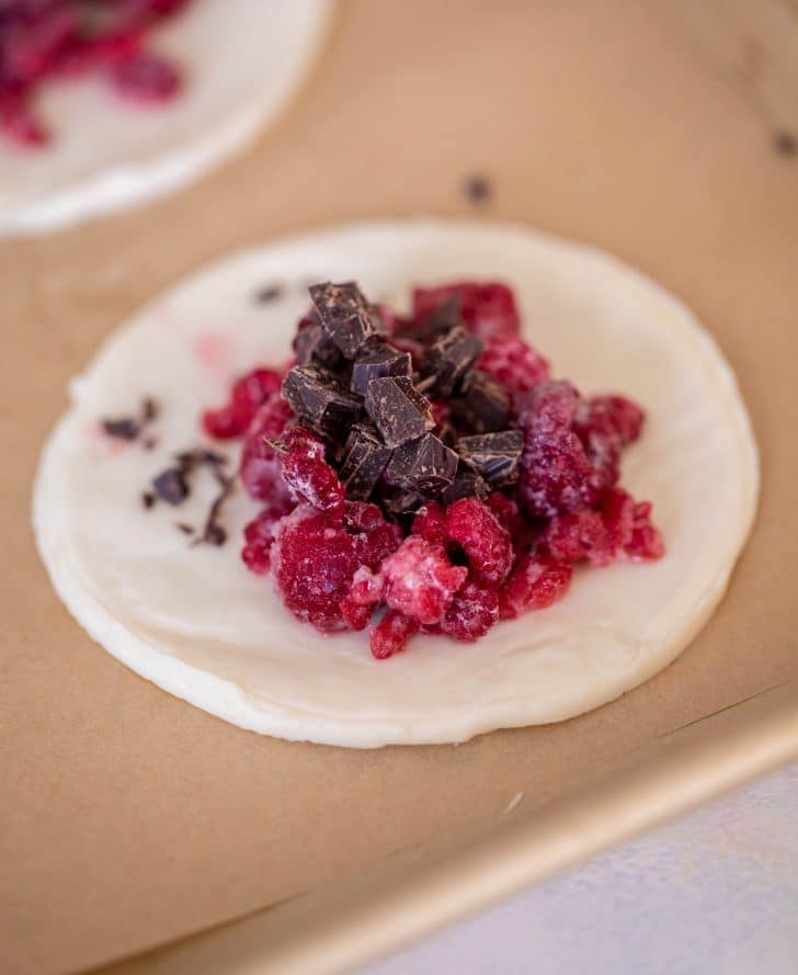 Raspberry Puff Pastry Tarts with Dark Chocolate
