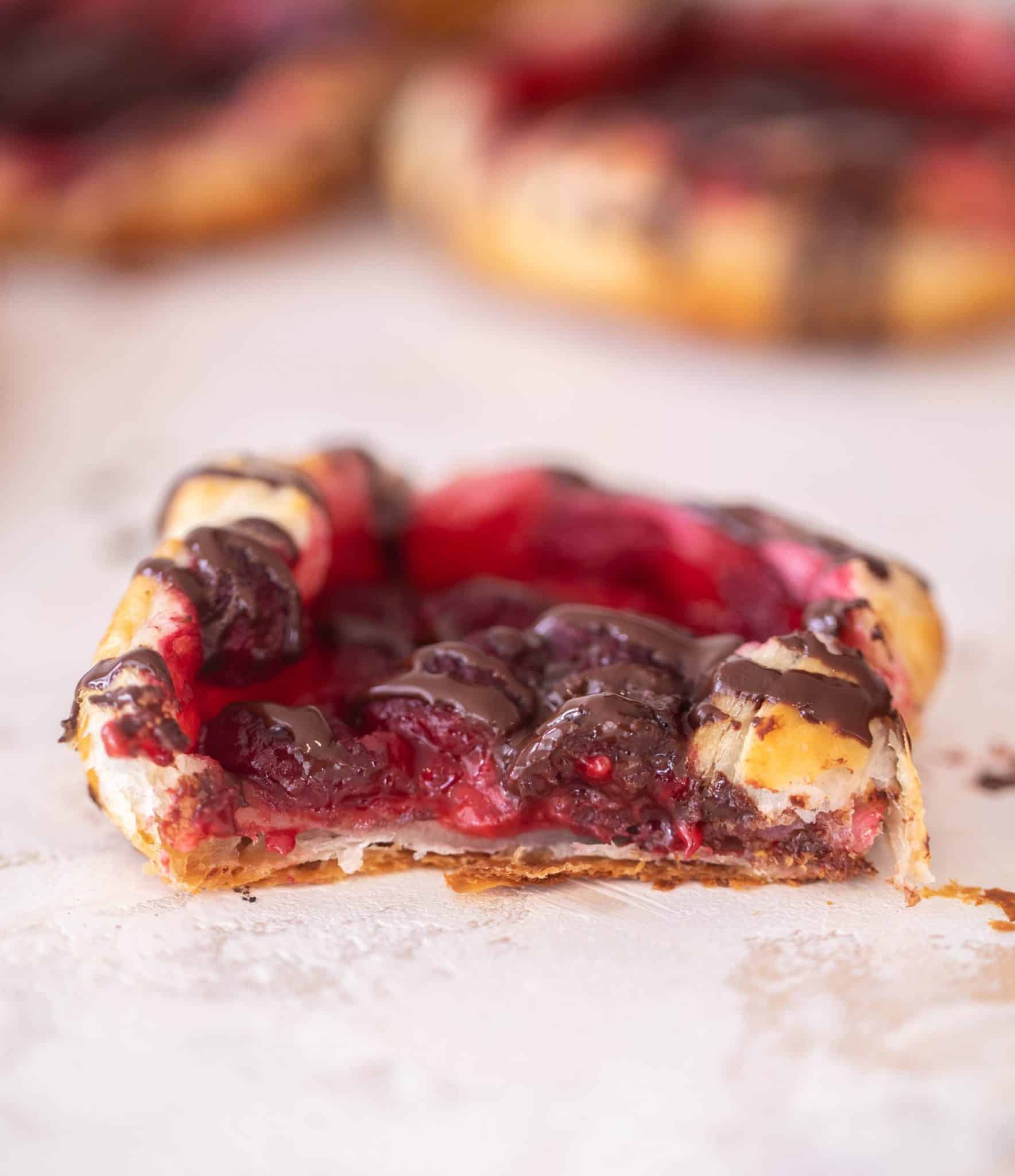 Raspberry Puff Pastry Tarts with Dark Chocolate