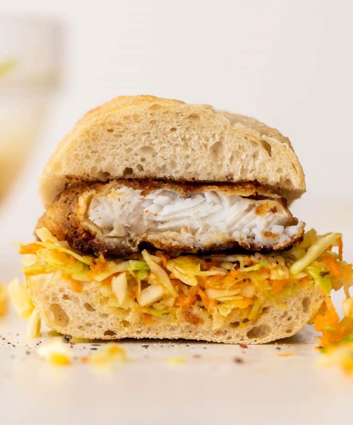 Crispy Fish Sandwiches with Slaw