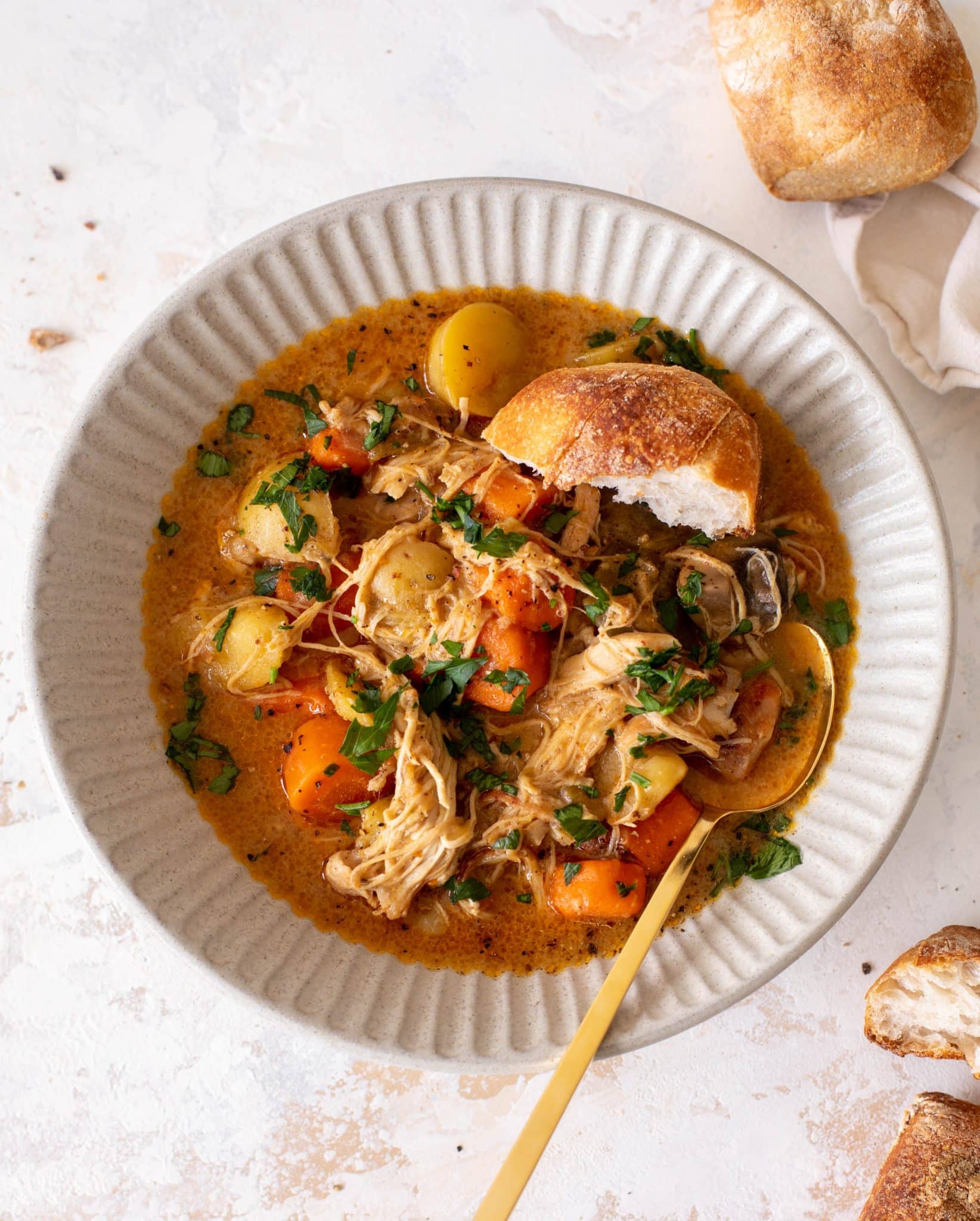 Chicken Stew - Chicken Stew with Potatoes and Carrots